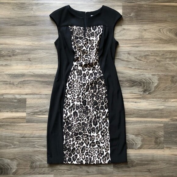 dressbarn | Dresses | Dressbarn Leopard Animal Print Sheath Dress ...